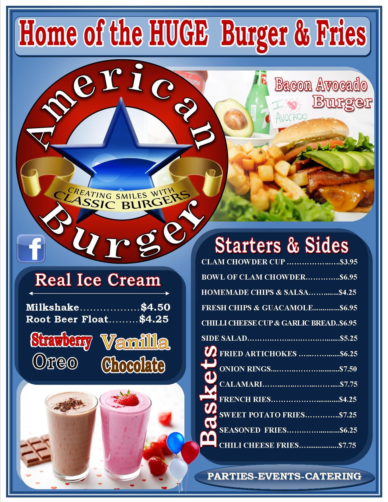 Menu at American Burger restaurant, Monterey, 738 Lighthouse Ave