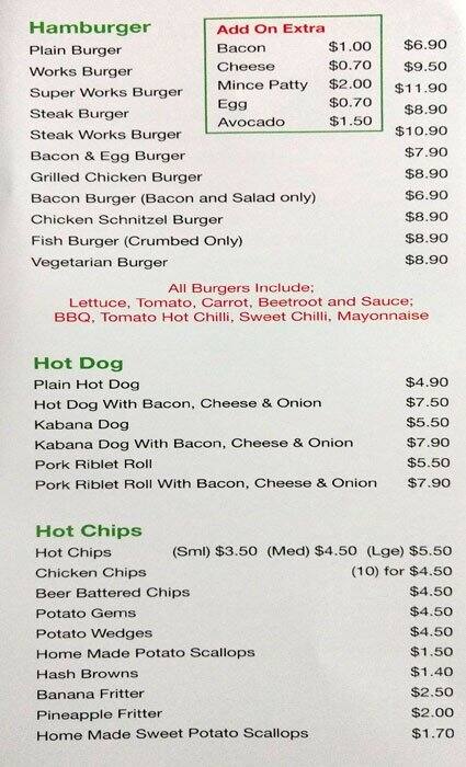 Menu at Redcliffe Seafood Takeaway fast food, Redcliffe