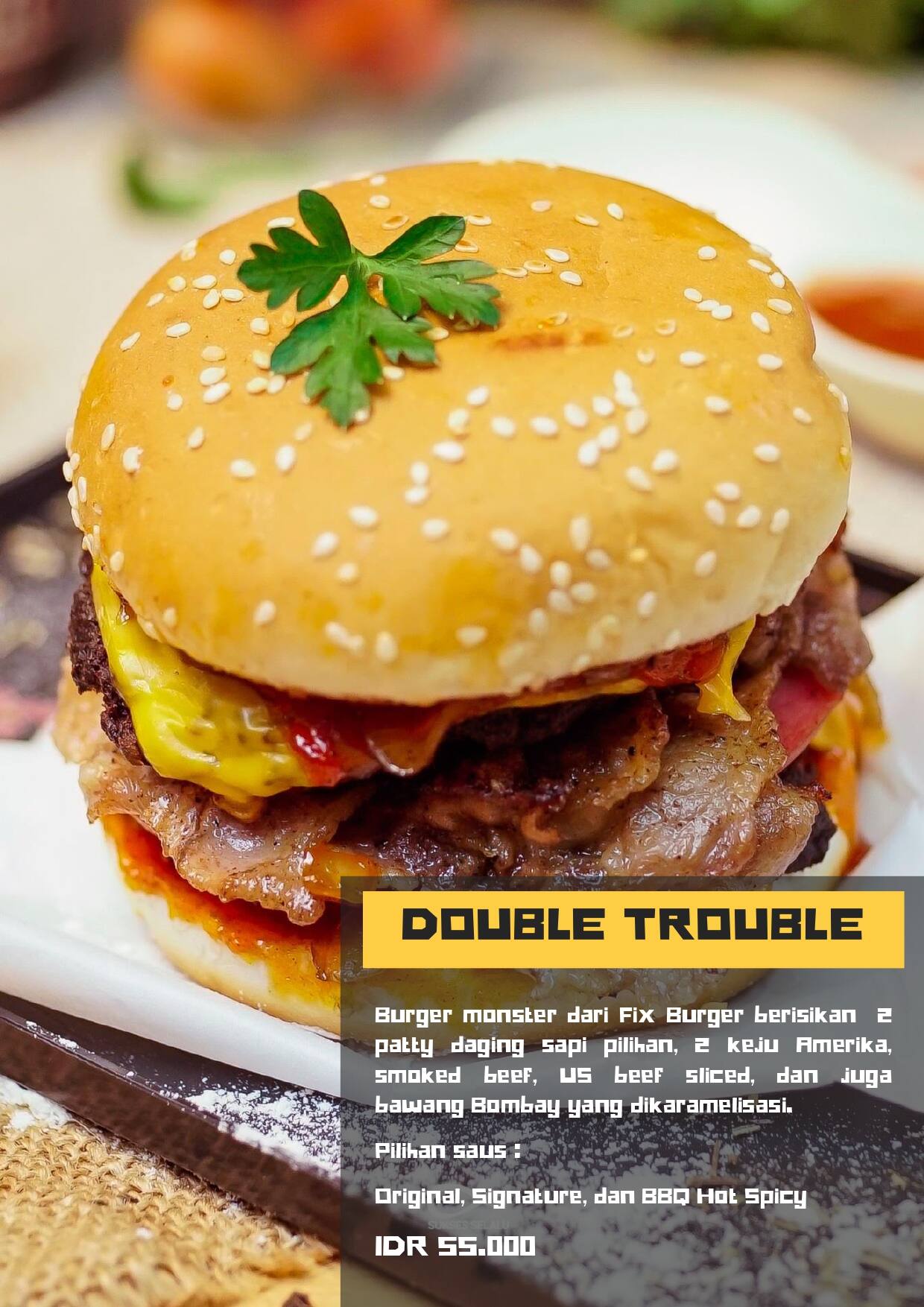 Menu at FIX Burger, Depok