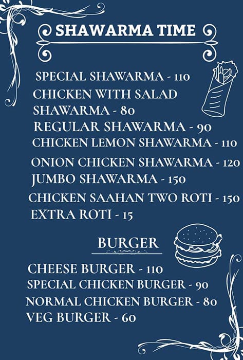 Menu of Shawarma Time, Governorpet, Vijayawada