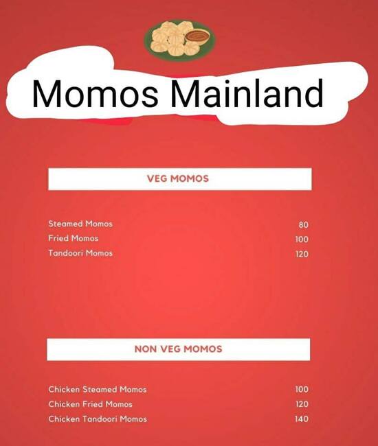 Menu of Momos Mainland, Borivali West, Mumbai