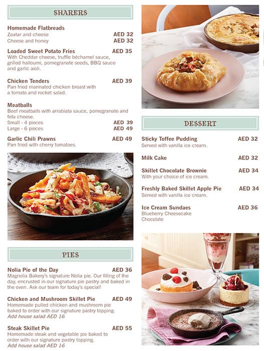 Menu at Magnolia Bakery, Dubai, Golden Mile Galleria