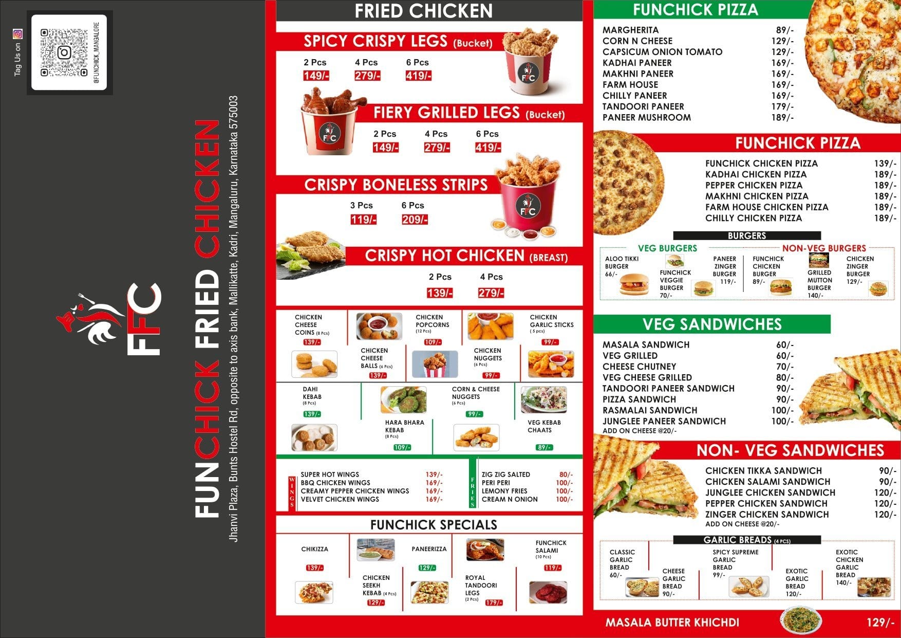 Menu of FFC - Funchick Fried Chicken, Kodailbail, Mangalore