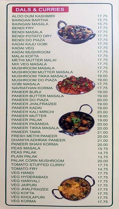 Menu at Al Nahda Amrutha Restaurant, Sharjah, G Floor