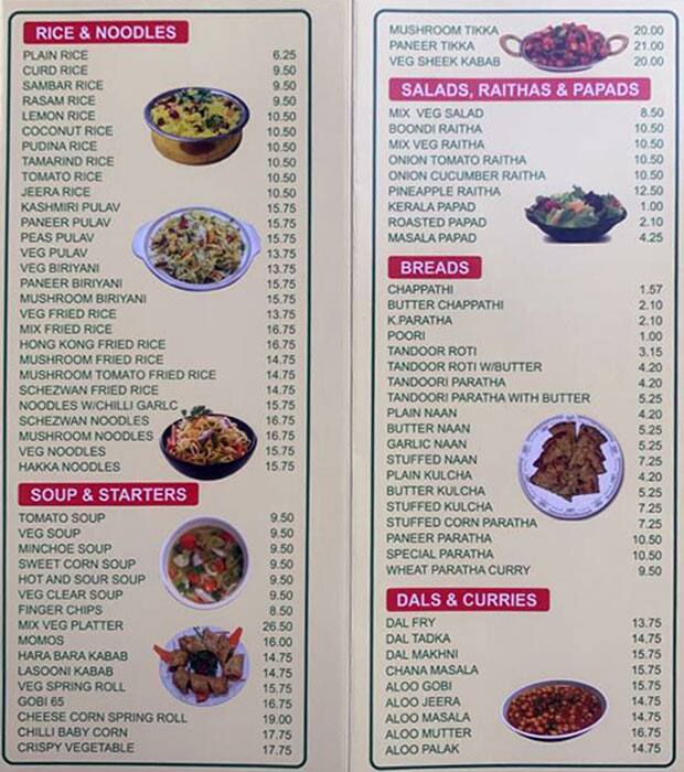 Menu at Al Nahda Amrutha Restaurant, Sharjah, G Floor