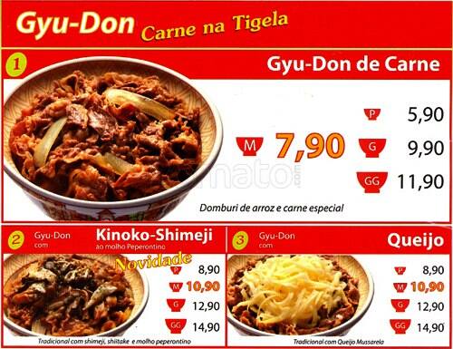 Sukiya Gyu-Don cardapio, Cardapio de Sukiya Gyu-Don, Liberdade, São ...