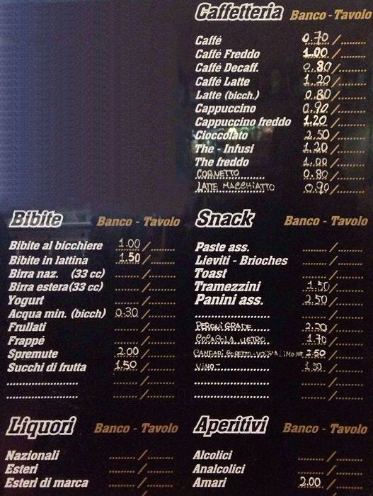 Menu da Enjoy Caffe’ pub & bar, Roma