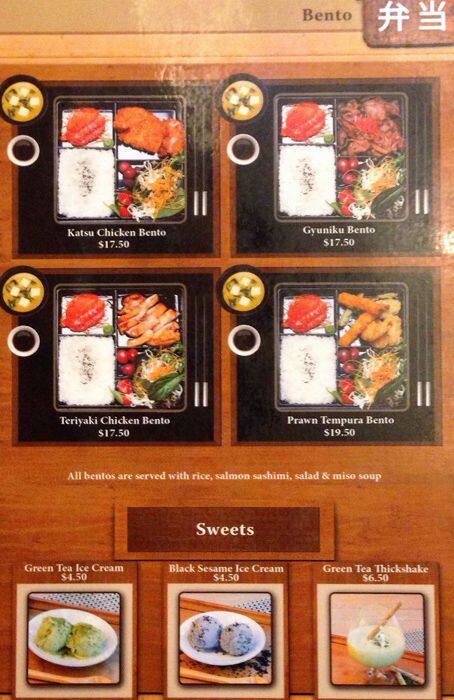 Menu at Ramen Ya restaurant, Melbourne, 108 Bourke St