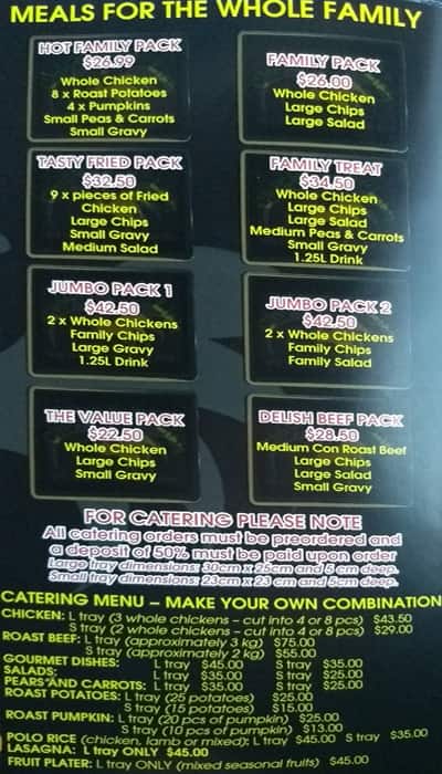 Menu at Chick'N D'lish restaurant, Hallam