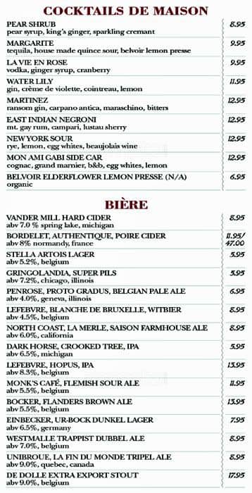 Menu at Mon Ami Gabi restaurant, Oak Brook, 260 Oakbrook Center