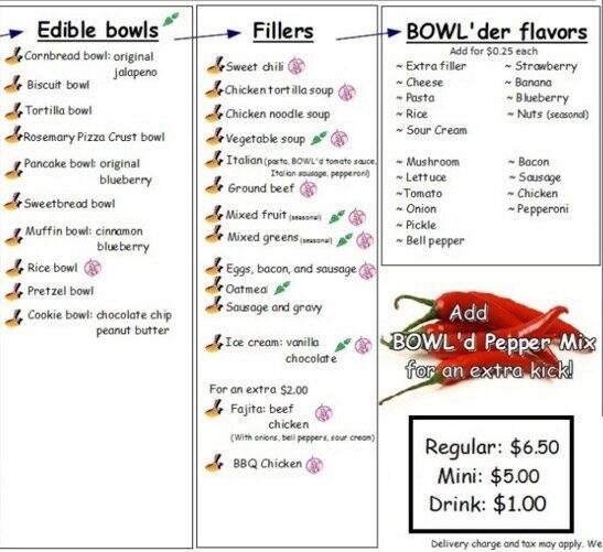 BOWL'd Menu, Menu for BOWL'd, University of Texas, Austin - Urbanspoon ...