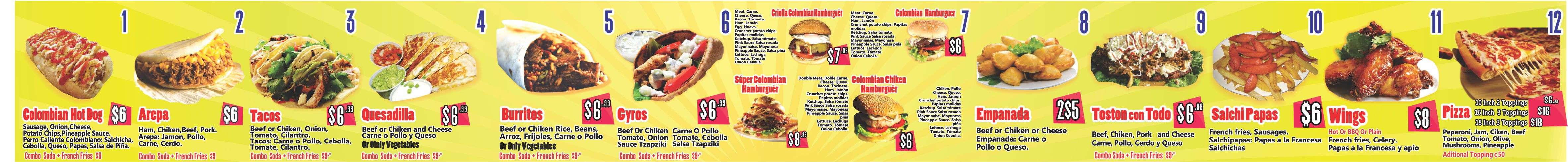 Menu at Que Sabroso Express fast food, Orlando, S Apopka Vineland Rd