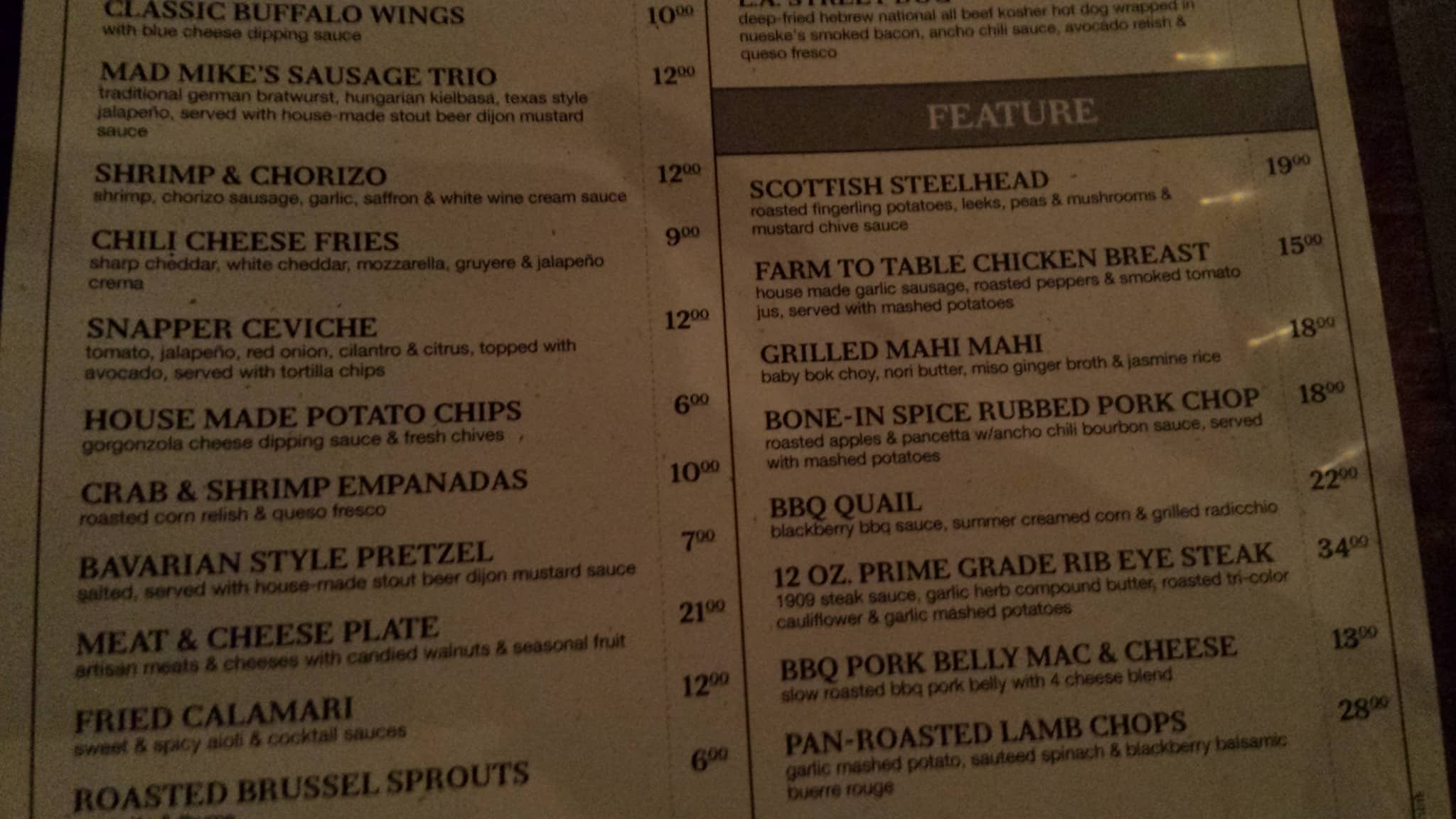 Menu at 1909 Temecula pub & bar, Temecula