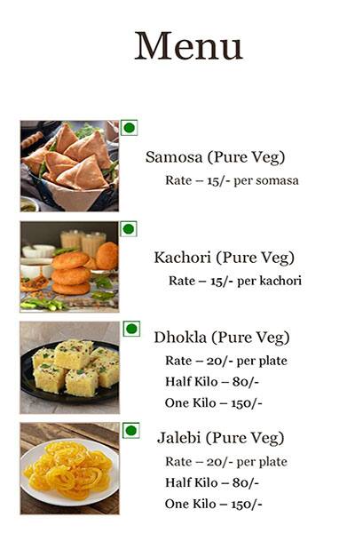 Menu of Tulsi Sweets, Hadapsar, Pune