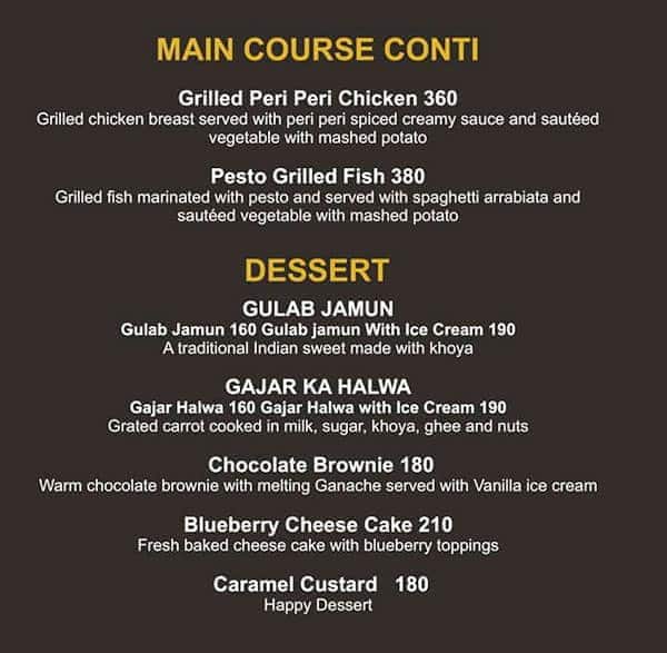 Menu of Catch Up, HSR, Bangalore