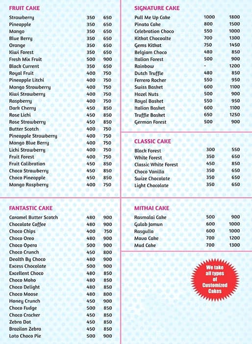 Menu of The Delicious House, Malad West, Mumbai