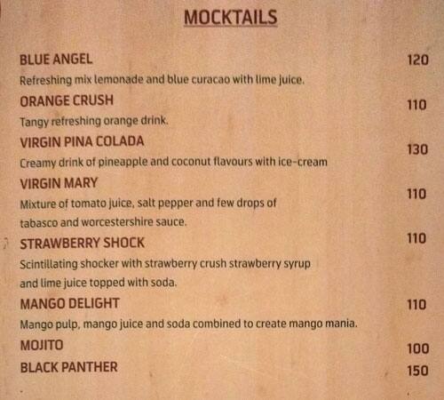 Menu at Moti Mahal Delux, Varanasi