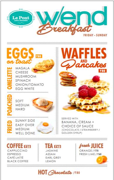 Menu at Le Pont - Cafe & Patisserie, Bengaluru
