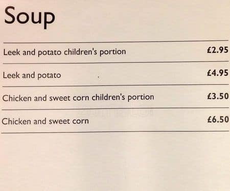 Menu at Place To Eat cafe, London, John Lewis Upper Level