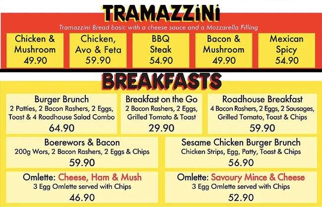 Menu at Burger Box Roadhouse pub & bar, Krugersdorp, 193 Voortrekker Rd ...