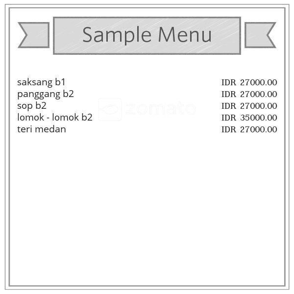 Menu at Lapo Ni Tondong Ta restaurant, Jakarta, Jl. Pesanggrahan No.9