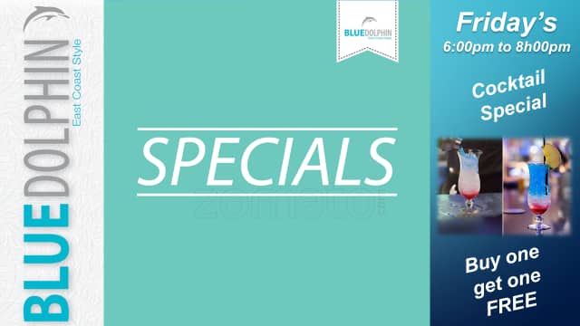 Menu at Blue Waters Hotel pub & bar, Durban