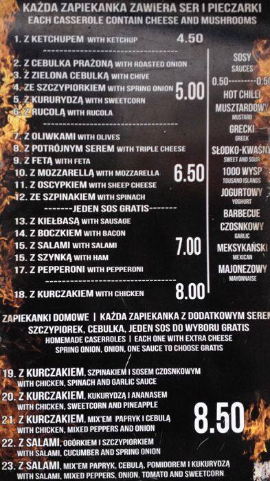 Wiki menu, Menu restauracji Wiki, Kazimierz, Kraków - Gastronauci/Zomato