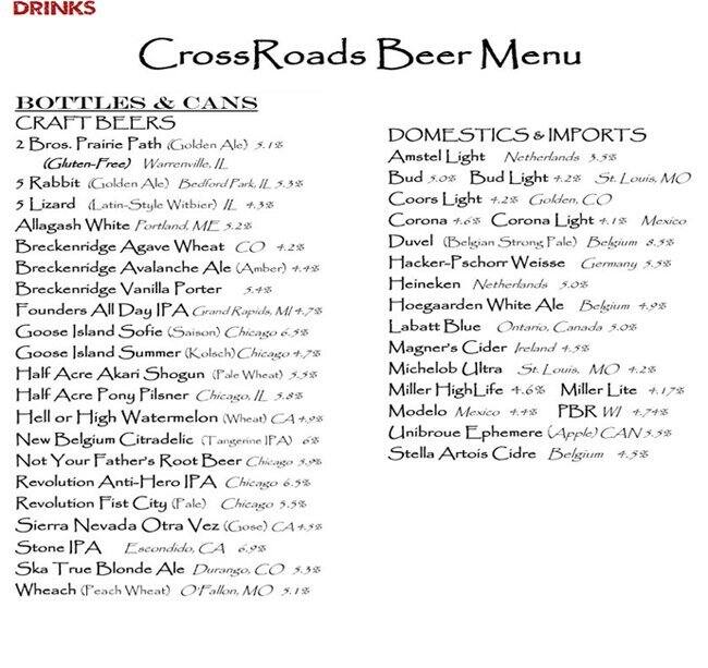 Crossroads Bar & Grill Menu - Urbanspoon/Zomato