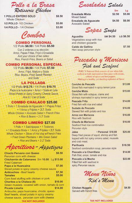 Carta del restaurante Riko, Nueva York, Hillside Ave