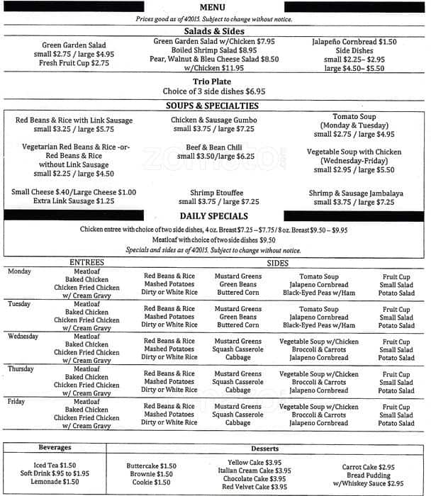 Treebeards Menu, Menu for Treebeards, Downtown, Houston - Urbanspoon/Zomato