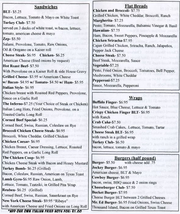 Menu at Black Horse Tavern pub & bar, Eagleville, W Germantown Pike