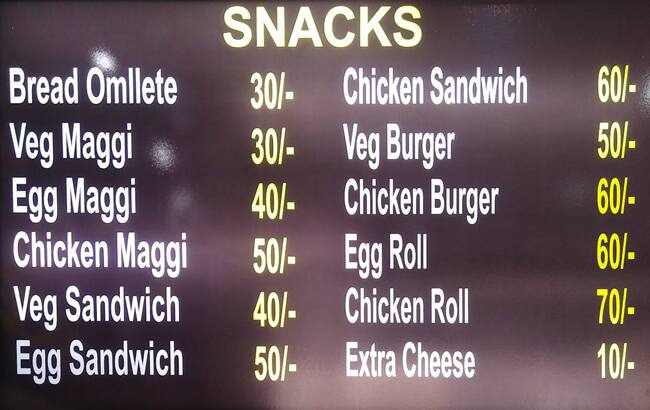 Menu of Lassi Cafe, Bommanahalli, Bangalore