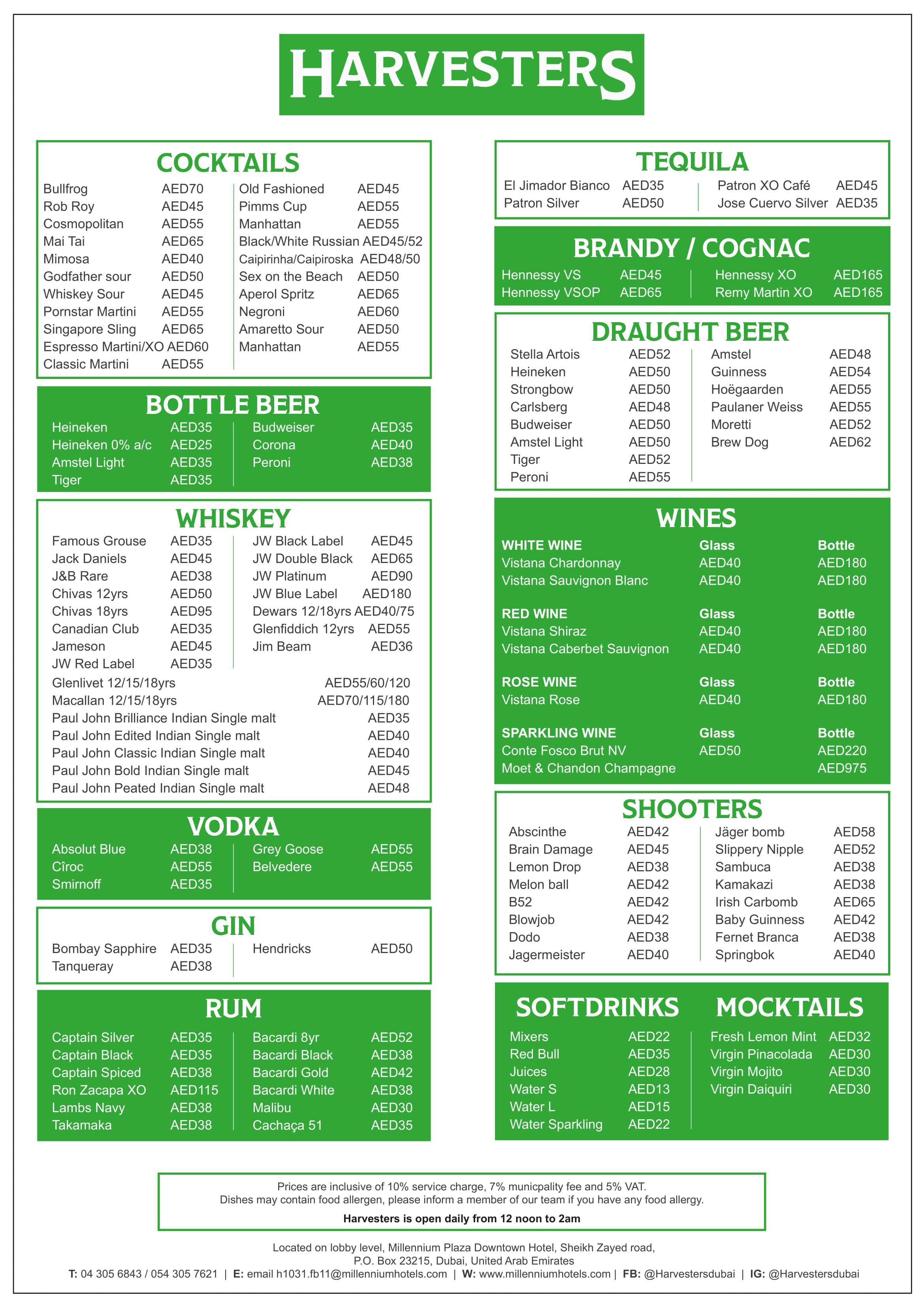 Harvesters Restaurant Menu at John Snider blog