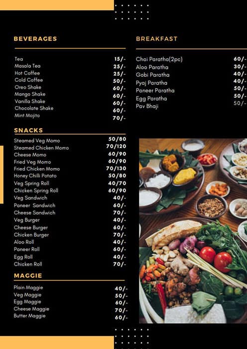 Menu of Doon Terrace Cafe, Selakui, Dehradun