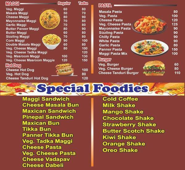 Menu of Sachin K Cafe, Hansol, Ahmedabad