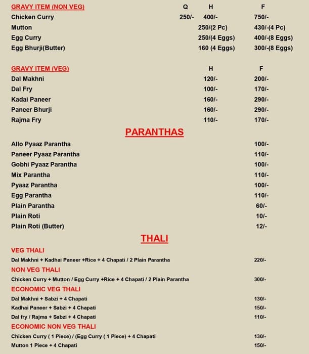 Menu of Desi Flavours, Vijay Nagar, New Delhi