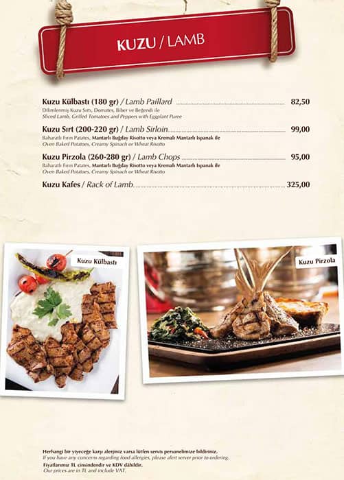 Menu at Grill Polonez, Istanbul