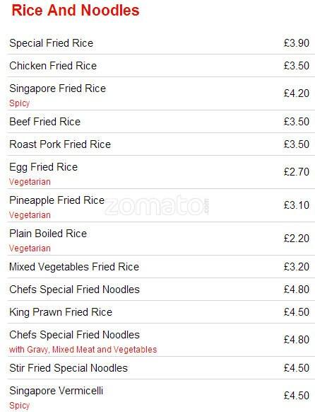 Menu at New Ming restaurant, Welling