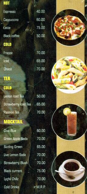 Menu at Youth Cafe, Gurugram