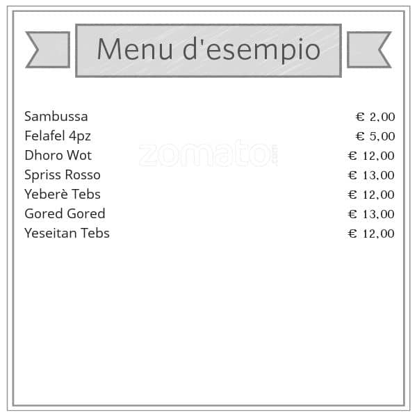 Speisekarte von Habesha restaurant, Mailand