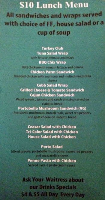 Menu at Jack Doyle's pub & bar, West New York