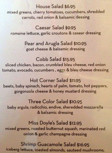 Menu at Jack Doyle's pub & bar, West New York