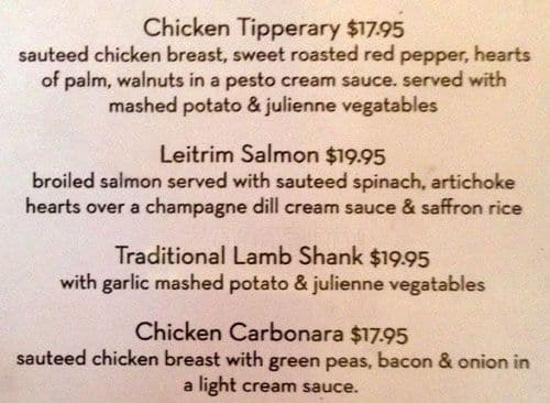 Menu at Jack Doyle's pub & bar, West New York