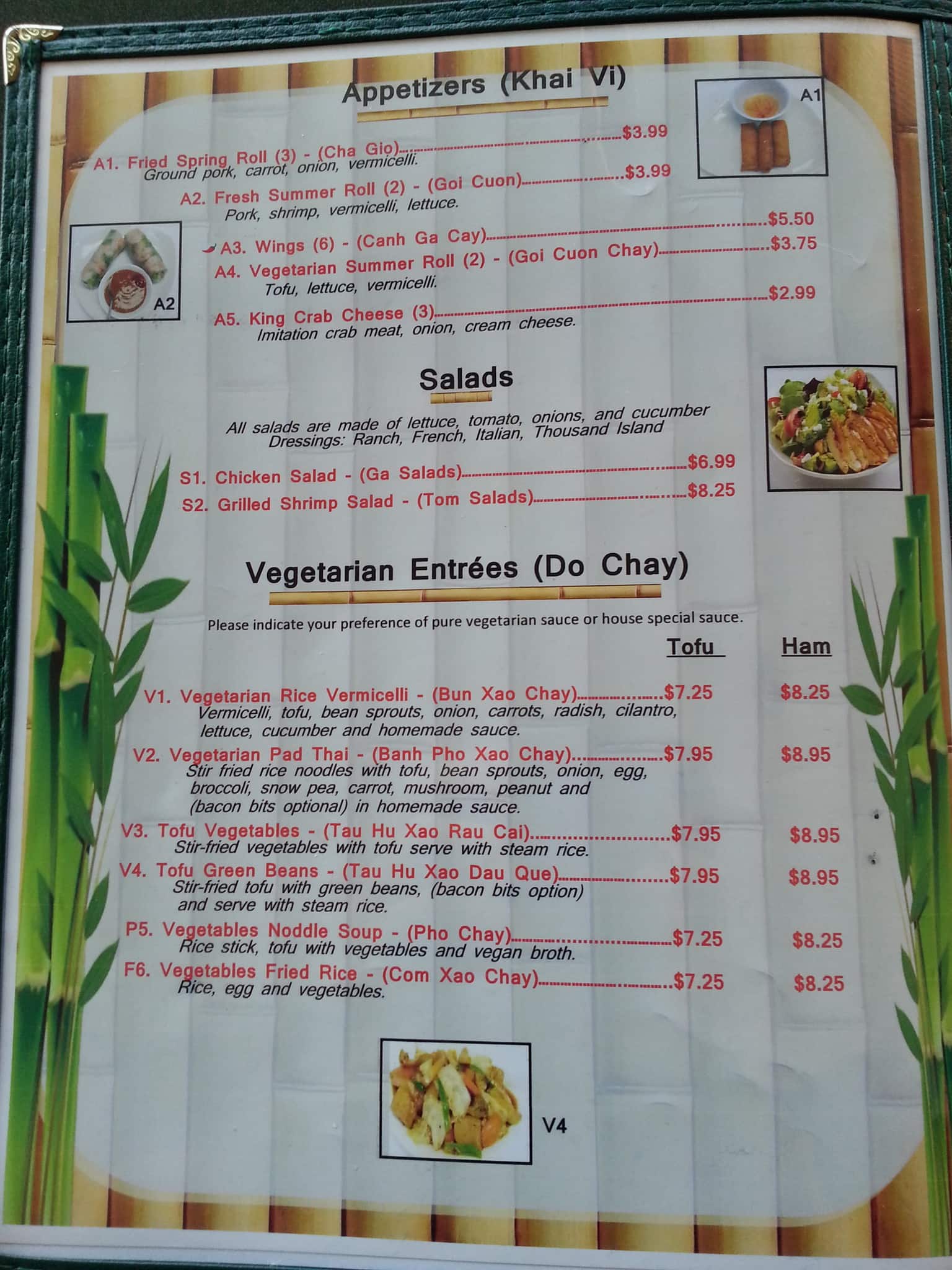 Menu at Saigon Bistro pub & bar, Fayetteville