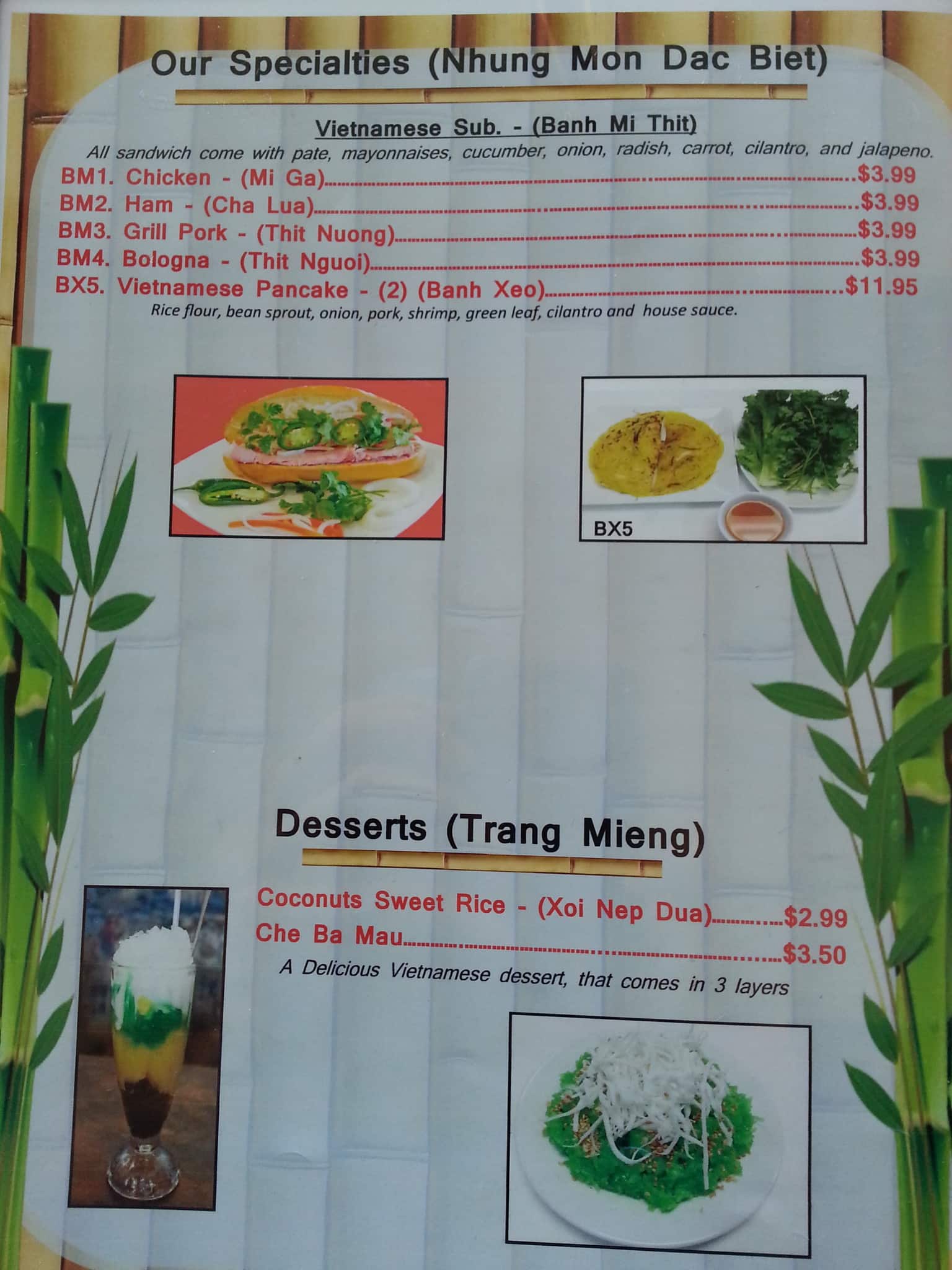 Menu at Saigon Bistro pub & bar, Fayetteville