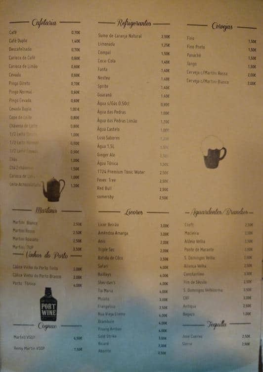 Menu em Tertúlia pub & Bar, Povoa de Varzim, R. do Varzim Sport Clube 161
