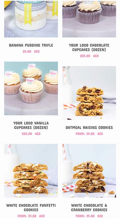 Menu at The Sugar Hub, Dubai