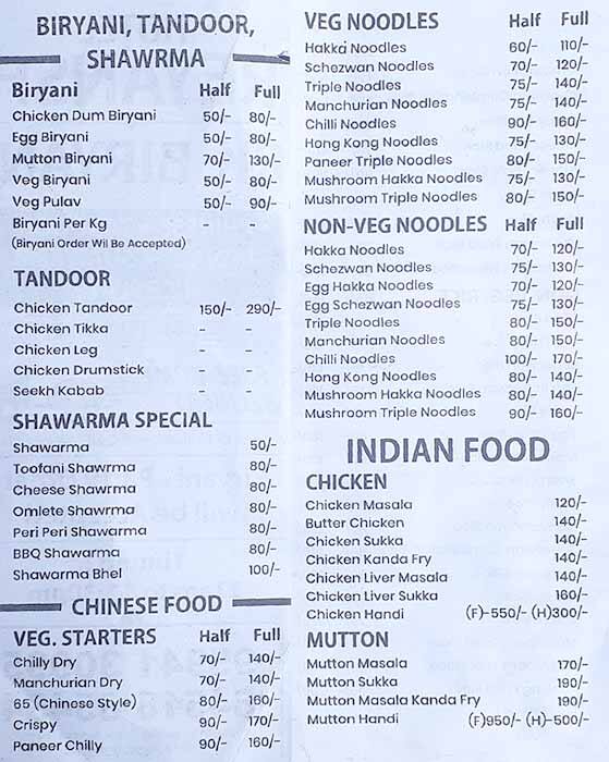 Menu of RK Biryani, Upvan, Thane West, Thane