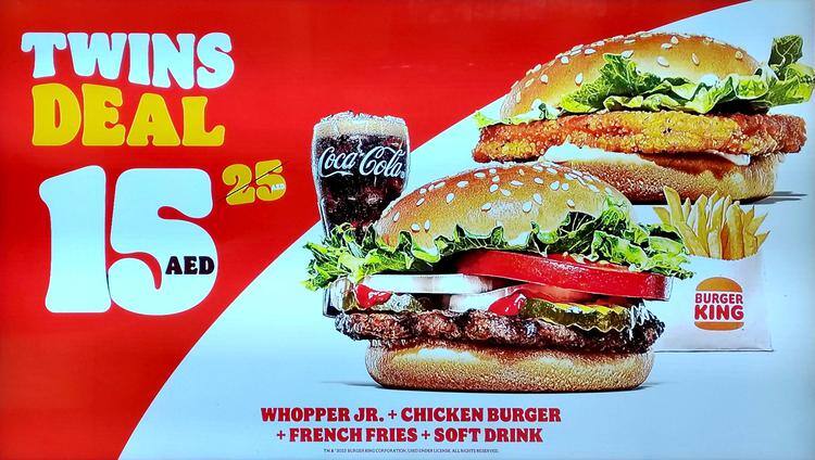 Menu of Burger King, Downtown Dubai, Dubai