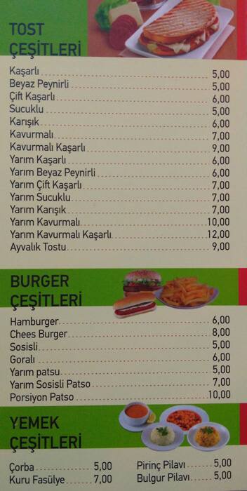 Menu at Kristal Büfe, Istanbul, Perpa Sk. No:1568